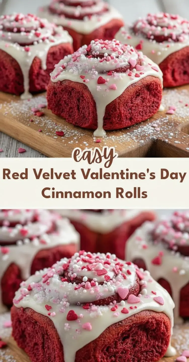 Red Velvet Valentine's Day Cinnamon Rolls - Mr. Recipes
