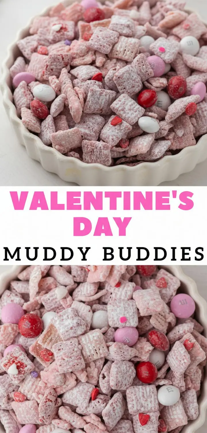 Valentine's Day Muddy Buddies Puppy Chow: Quick & Easy Sweet Treat ...